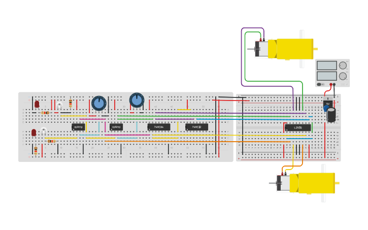 Circuit design Line Following robot v3 | Tinkercad