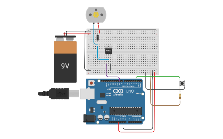 Circuit design Water valve - Tinkercad