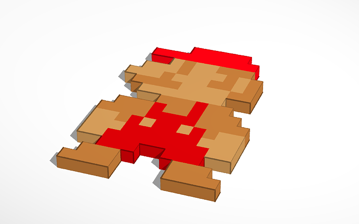 3D design Mario Pixel Art | Tinkercad