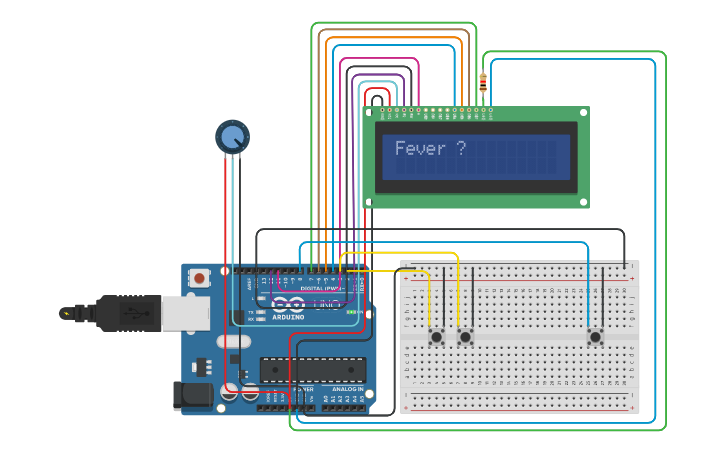 Circuit design Multi Disease Checker - Tinkercad