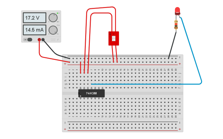 Circuit design NOT gate using NAND gate - Tinkercad