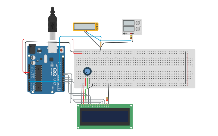 Circuit design digital voltmeter - Tinkercad