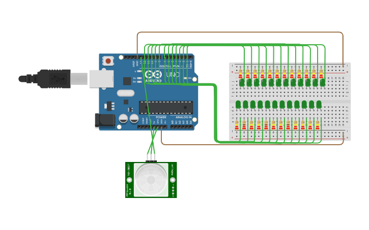 Circuit Design Motion Sensor Tinkercad