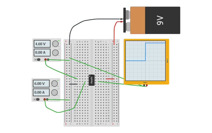 Circuit design Copy of OAmp Comparador CC | Tinkercad
