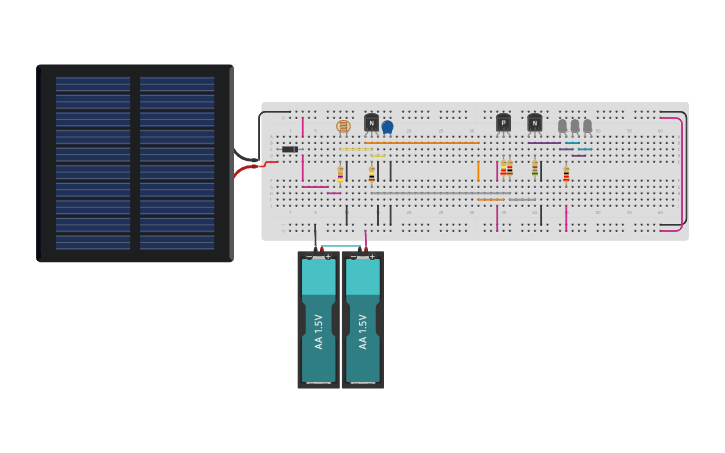 Circuit design Solar garden light - Tinkercad