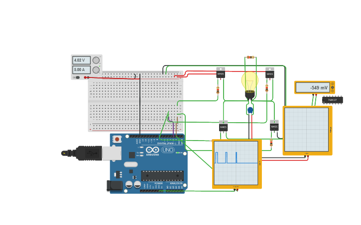 Circuit design Part of Sinewave Inverter - Tinkercad