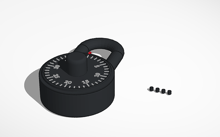 3D design Combination lock (working) - Tinkercad