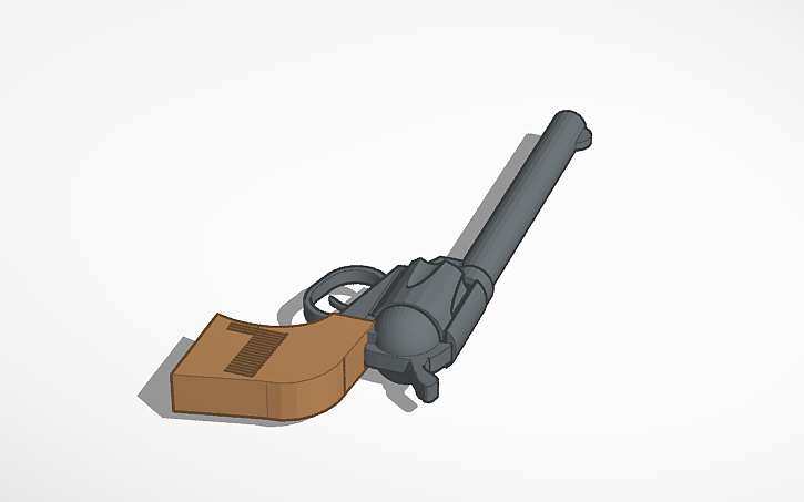 3D design Texas red revolver - Tinkercad