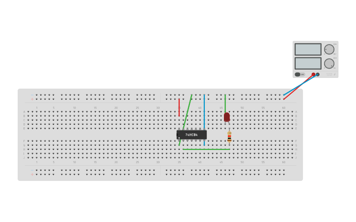 Circuit design 74HC04 | Tinkercad