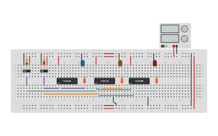 Circuit design AST 122 - NADONZA - BIT I-1 - MODULE 01 - LOGIC GATE OPERATIONS - Tinkercad