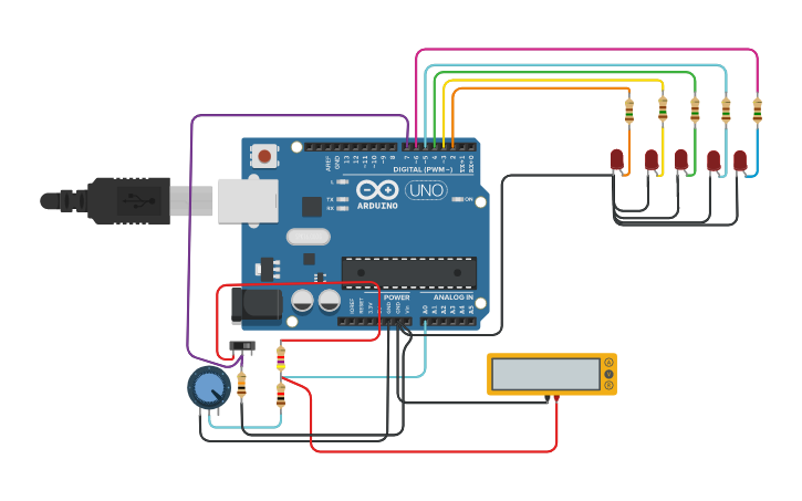 Circuit design Digital Control Circuit || Arduino - Tinkercad