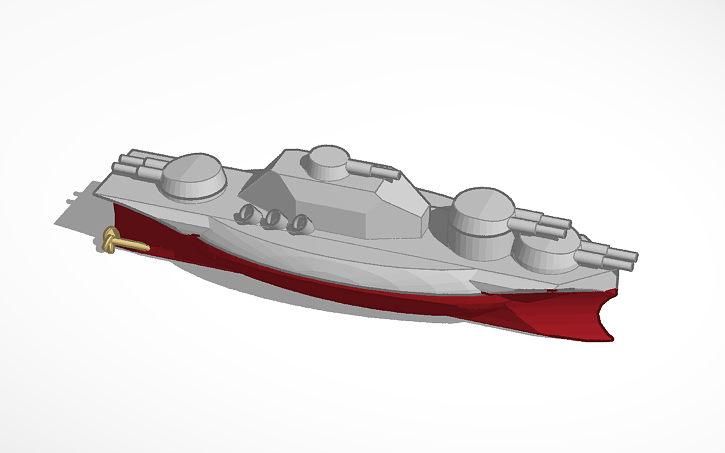 3D design Heavy cruiser ship - Tinkercad