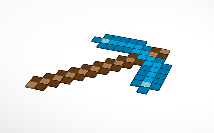 3D design Minecraft Diamond Pickaxe | Tinkercad