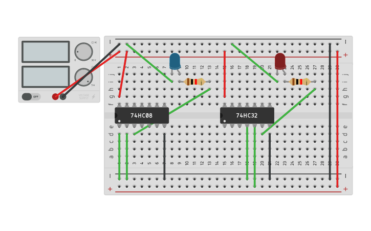 Circuit design AND gate , OR gate - Tinkercad