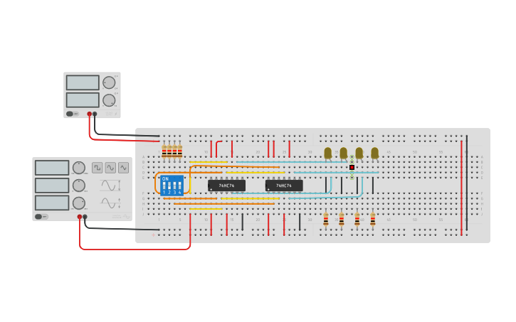 Circuit design PIPO Shift Register | Tinkercad