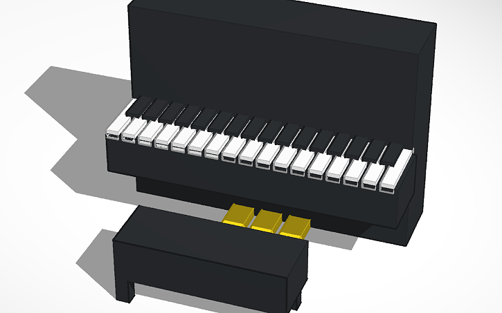 3D design 🎹piano🎹 - Tinkercad