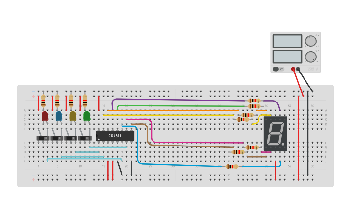Circuit Design 19 รุ่งโรจน์ วงจรตัวเลข งาน15 Tinkercad