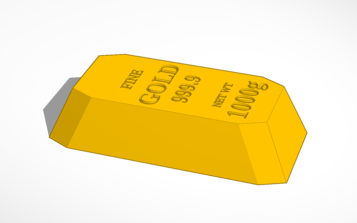 3D design Gold Brick - Tinkercad