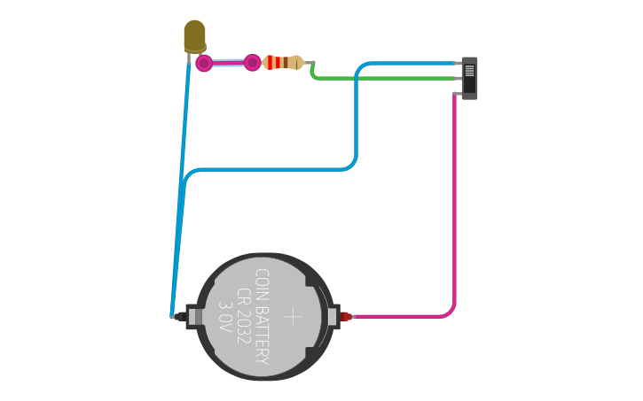Circuit design LED Switch - Tinkercad