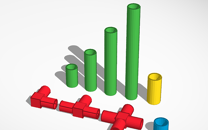 3D design pipe set - Tinkercad