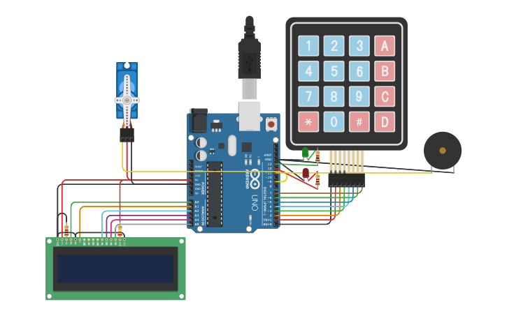 Circuit design Digital Keypad Security Door Lock - Tinkercad
