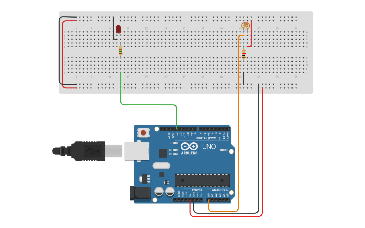 Circuit Design Circuito Utilizando Um Photoresistor Pra Controle De Luz Tinkercad