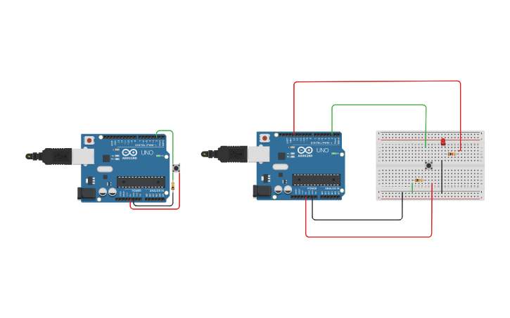 Circuit design State Change Detector - Tinkercad