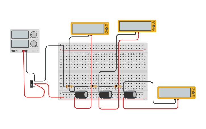 Circuit design Condensadores en Paralelo - Tinkercad