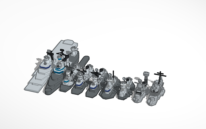 3D design Battleship Superstructures - Tinkercad