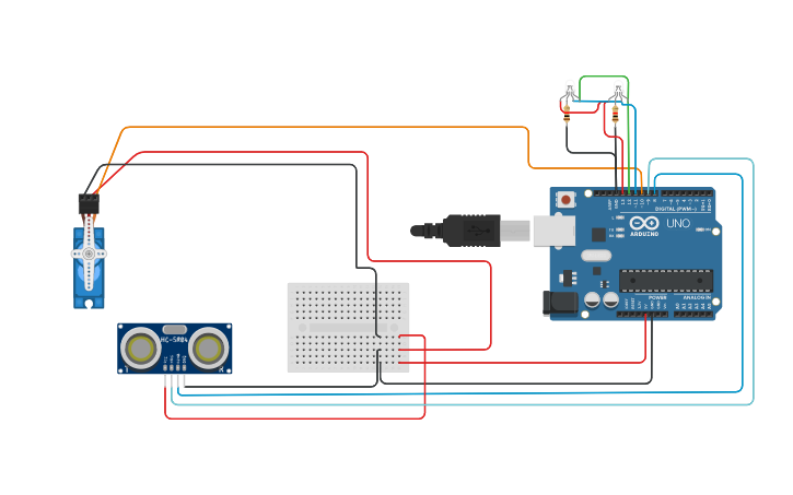 Circuit design water level sensor - Tinkercad