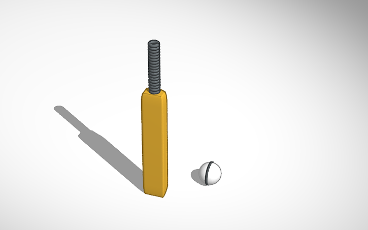 3D design Cricket bat and ball - Tinkercad