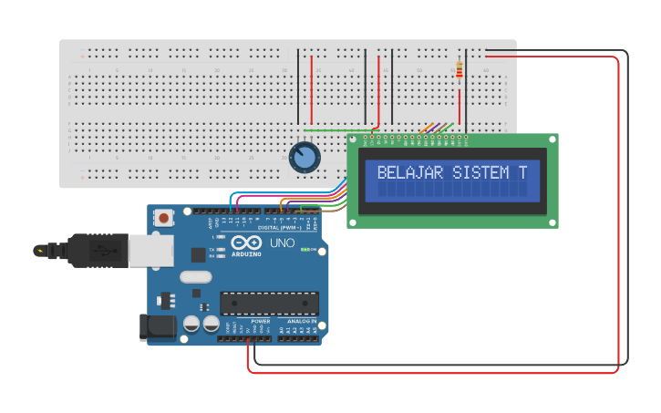 Circuit design Simple Runnig Text without I2C | Tinkercad