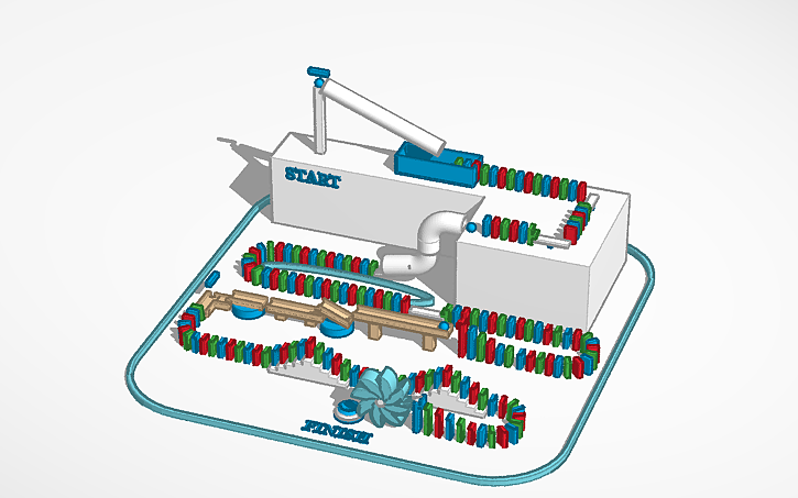 3D design rube goldberg machine - Tinkercad