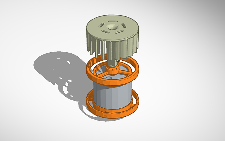 3D design FinalDC motor support + DC motor + Turbine - Tinkercad