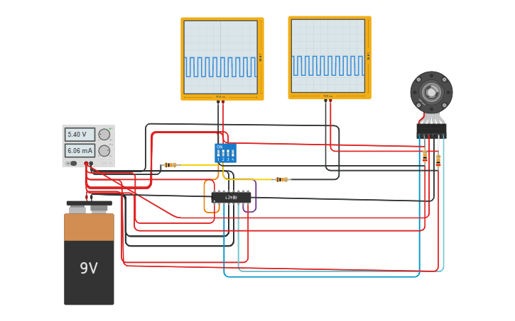 Circuit design DC Motor Driver with encoder - Tinkercad