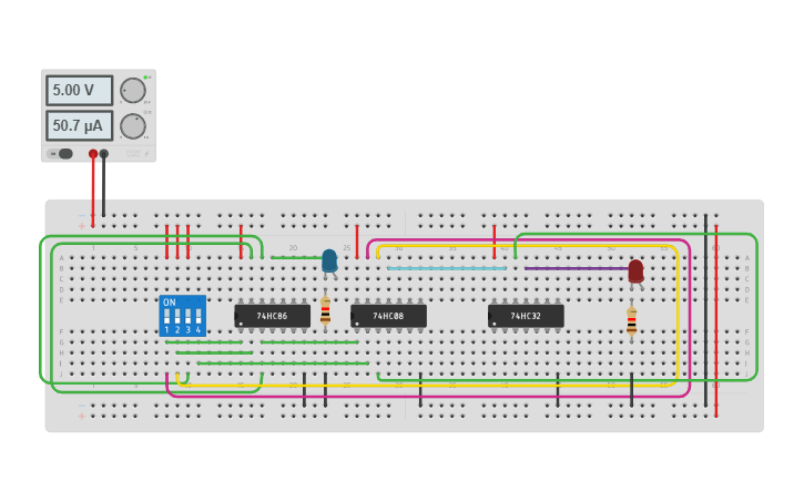 Circuit design full adder using basic gates | Tinkercad