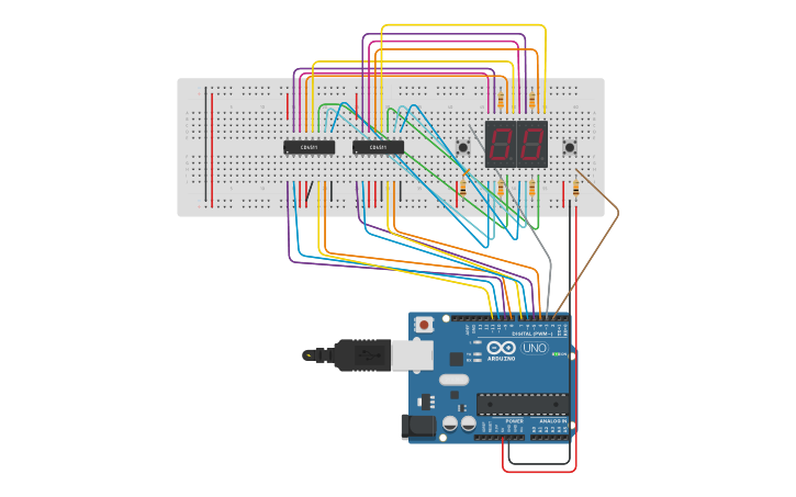 Circuit design Ping Pong Score | Tinkercad
