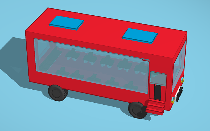 3D design bus red - Tinkercad
