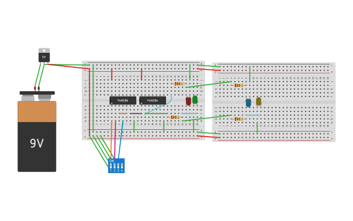 Circuit Design Exp5 2 Odd Parity Tinkercad