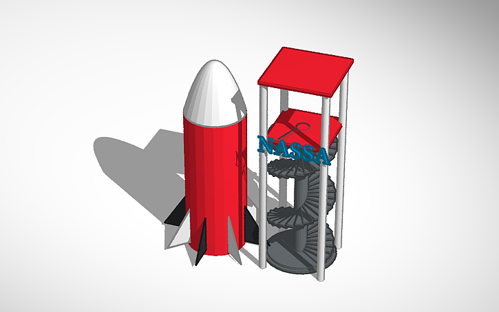 3D design Rocket Ship Model - Tinkercad