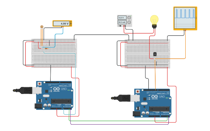 Circuit Design Illumination Control System Using I2c Tinkercad