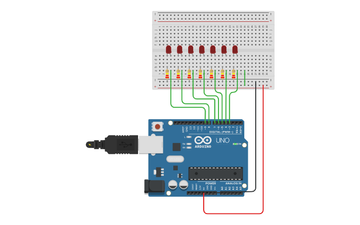 Circuit design FOR en Loop | Tinkercad