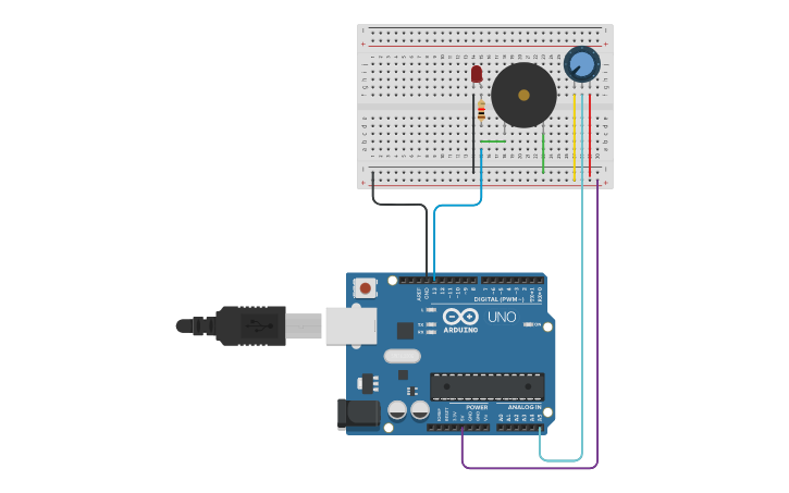 Circuit Design Projeto Arduino Led Piscante Com Pino AnalÓgico Tinkercad