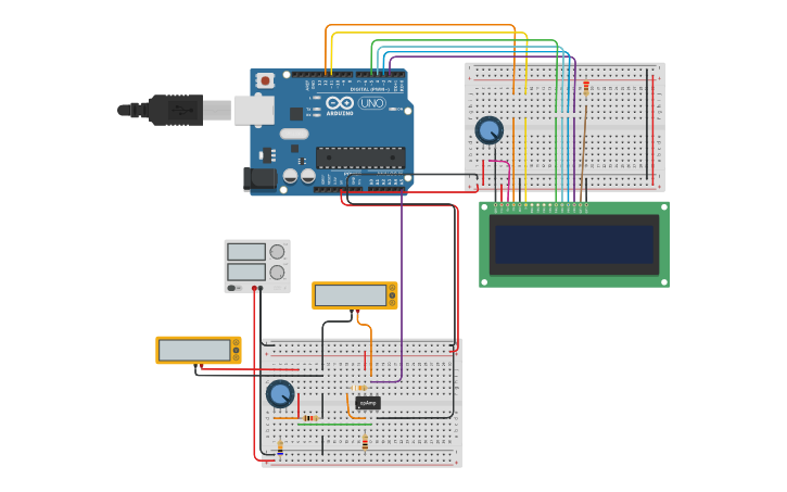 Circuit design Projeto LCD completo | Tinkercad