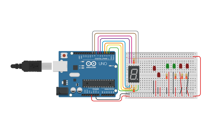Circuit Design Proto Siete Segmentos Tinkercad