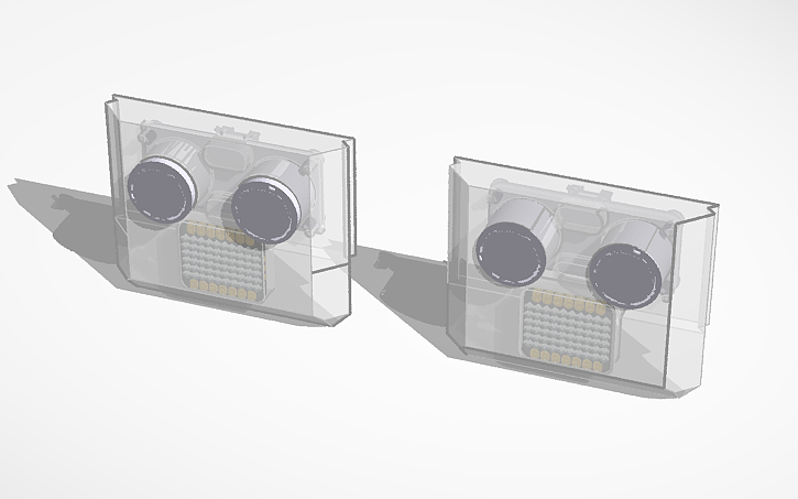 3D design Ottodiy: Faceplate HC-SR04 & 6x10 RGB Matrix - Tinkercad