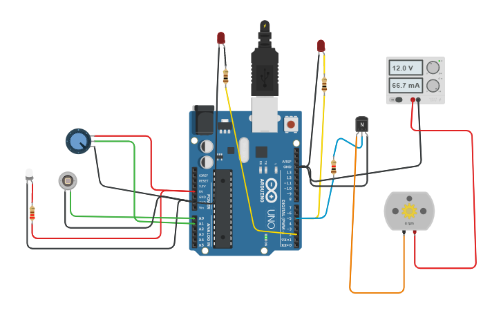 Circuit design Automatic Hand sanitizer - Tinkercad