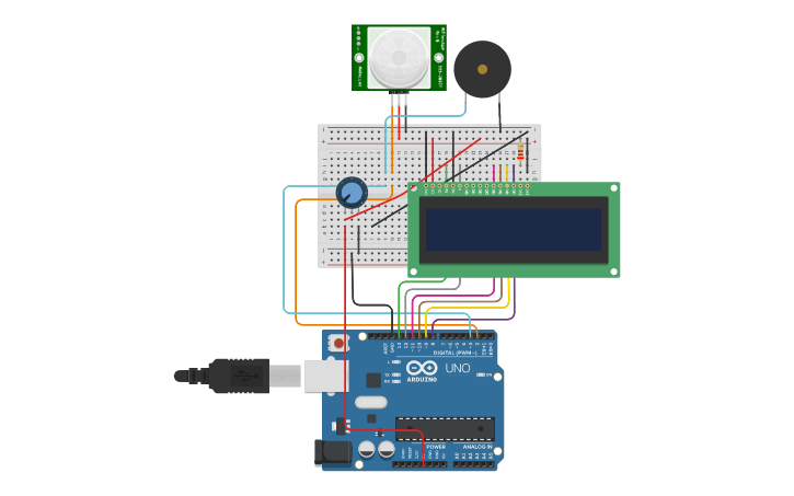 Circuit Design Task 5 Security Alarm System Using Pir Sensor Tinkercad