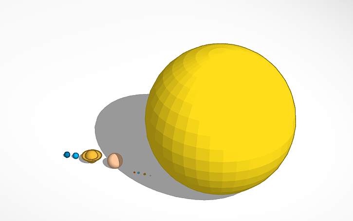3D design Mrs S: Planet Sizes Scaled - Tinkercad