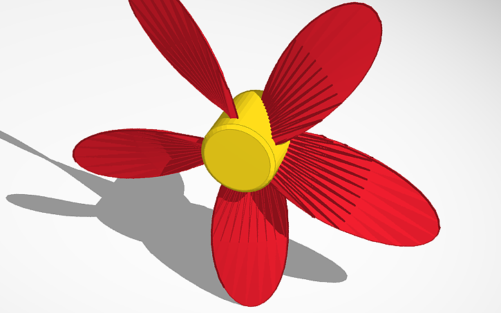 3D design Fire Pink Flower Propeller - Tinkercad